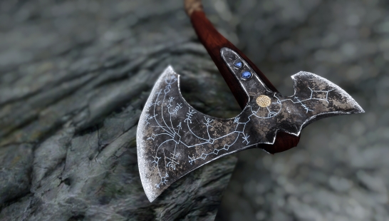 上古卷轴5：重置版 Ghosu's Leviathan Axe - Retexture and Remodel by Akarsil Mod ...