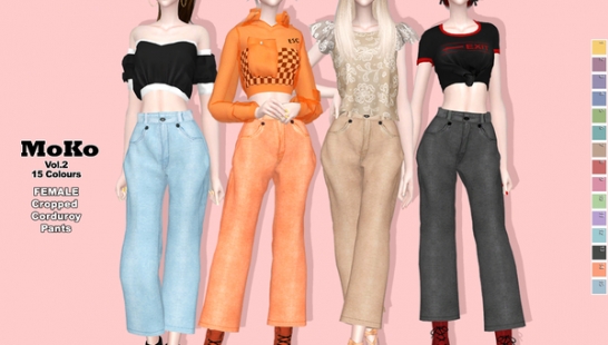 模拟人生4 MOKO - V2 - Corduroy Pants 灯芯绒裤子 Mod V1.0 下载- 3DM Mod站