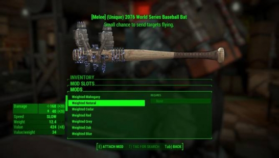 辐射4 More Weighted Baseball Bat Mods更多可改装的棒球棍 Mod V1.0 下载- 3DM Mod站