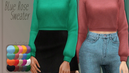 模拟人生4 Trillyke - Blue Rose Sweater 上衣 Mod V1.0 下载- 3DM Mod站
