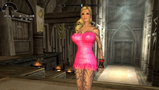 上古卷轴5：天际 【BodySlide化】pinky连身短裙——CBBE-HDT Mod V1.0 下载- 3DM Mod站