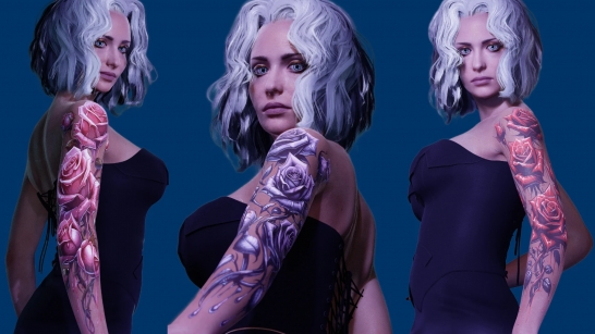 赛博朋克2077 滴水玫瑰纹身V2-FemV-VTK Mod V1.0.0 下载- 3DM Mod站