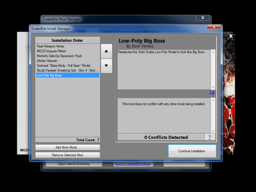 SnakeBite Mod Manager下载-V0.9.0.3版本-合金装备5：幻痛 Mod下载-3DM MOD站