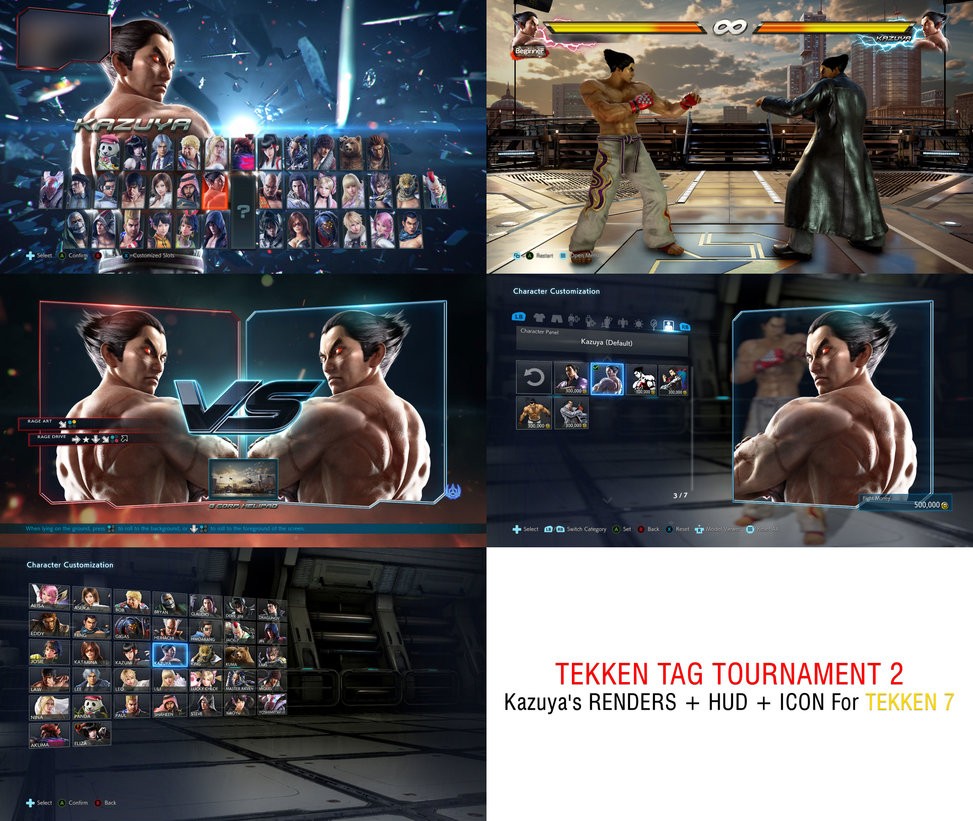 Kazuya TTT2 Render + Hud + Icon Mod下载_V1.0版本_铁拳7 Mod下载-3DM MOD站