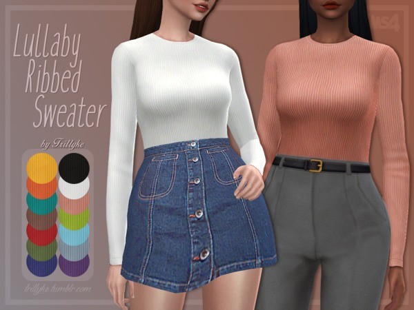 Trillyke - Lullaby Ribbed Sweater 毛衣下载_V1.0版本_模拟人生4 Mod下载-3DM MOD站