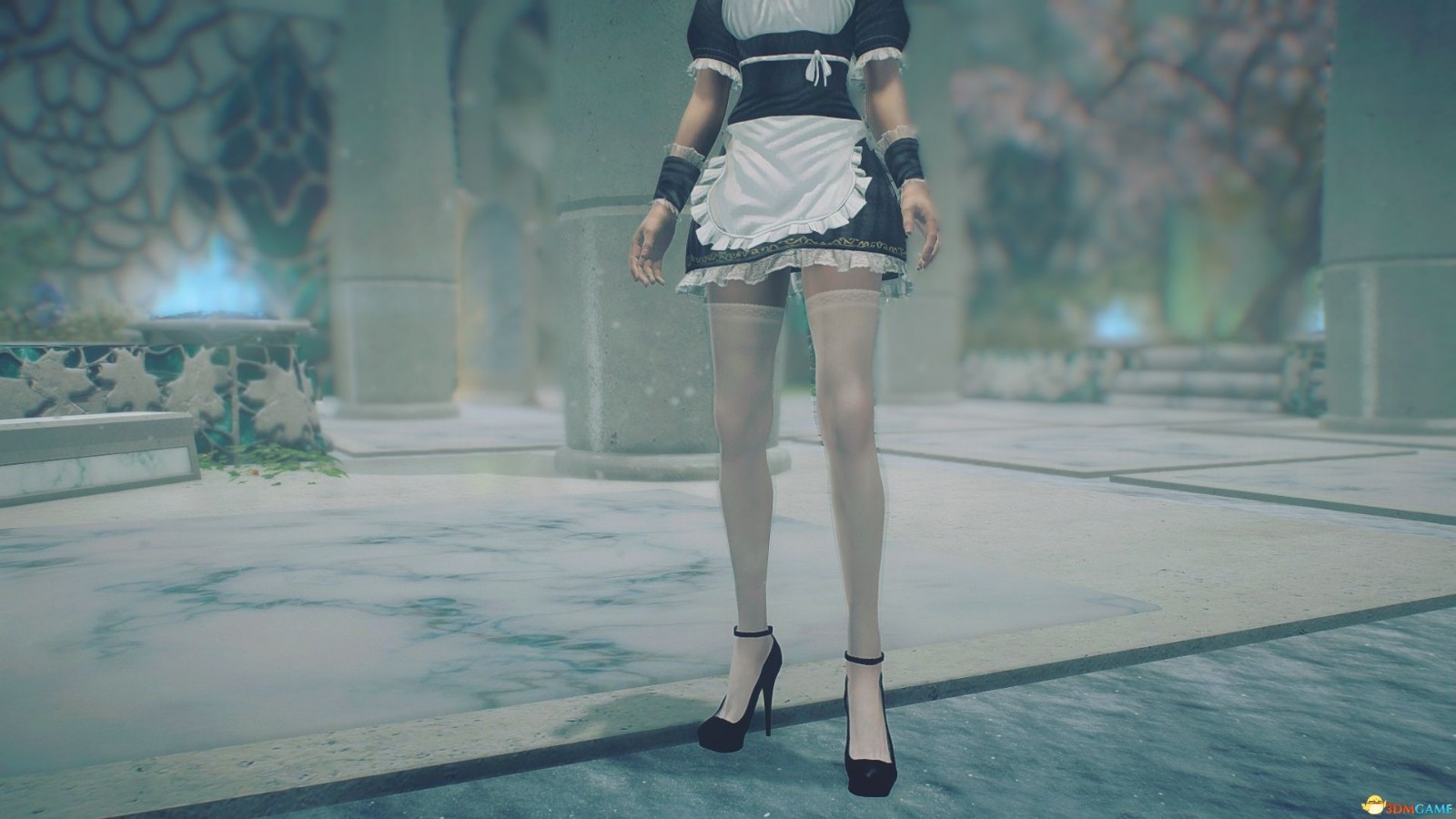 [Osare改模]UNPB HD高级黑白蕾丝女仆装，半透明蕾丝，白丝长腿，HDT真下载_V1.0版本_上古卷轴5：天际 Mod下载-3DM MOD站