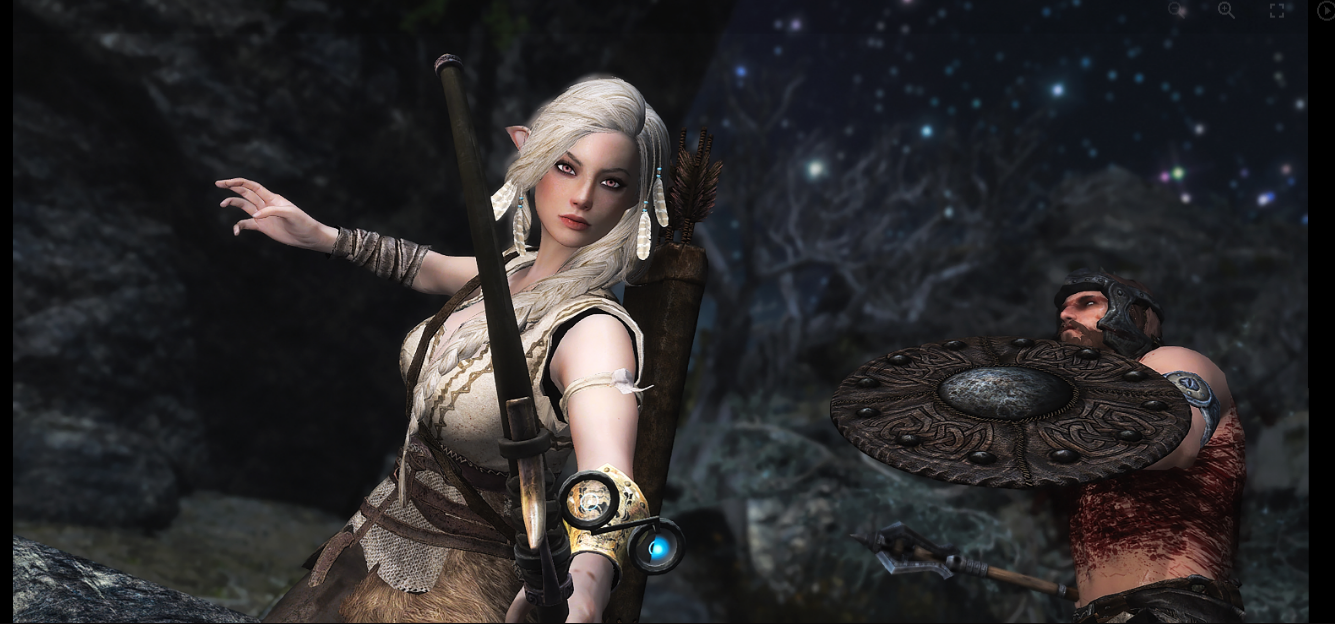 伊芙琳随从SE CBBE“4k碧金皮肤，“天空”发型（辫子）下载_V1.0版本_上古卷轴5：重置版 Mod下载-3DM MOD站